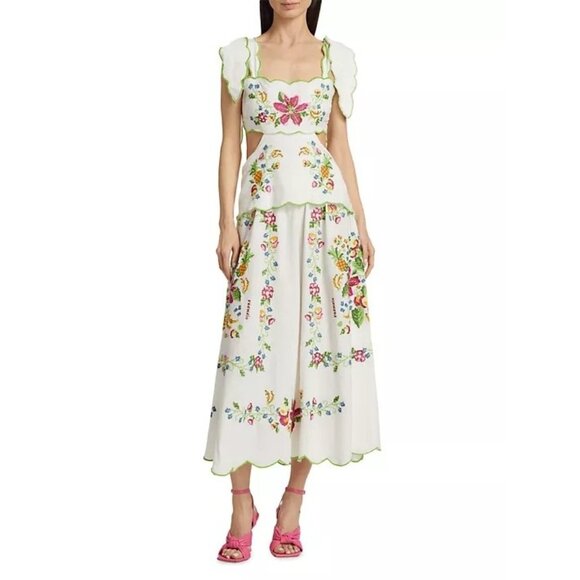 FARM Rio | Dresses | Farm Rio Maxi Dress Xl Tropical Romance ...